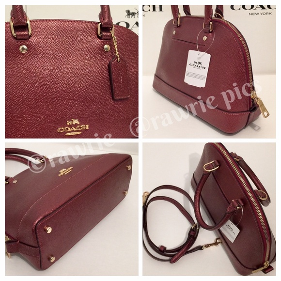 Coach | Bags | New Coach Metallic Leather Mini Sierra Satchel | Poshmark